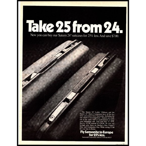 Samsonite | Art | 97 Samsonite Luggage Saturn Suitcase Vintage Print Ad ...